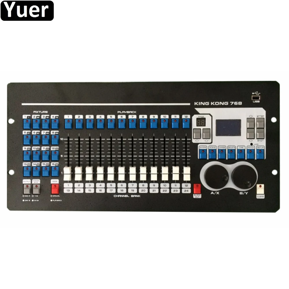 New-DMX512-Controller-Kingkong-768-Lighting-Controller-768-DMX-Channels-Built-in-135-Graphics ...