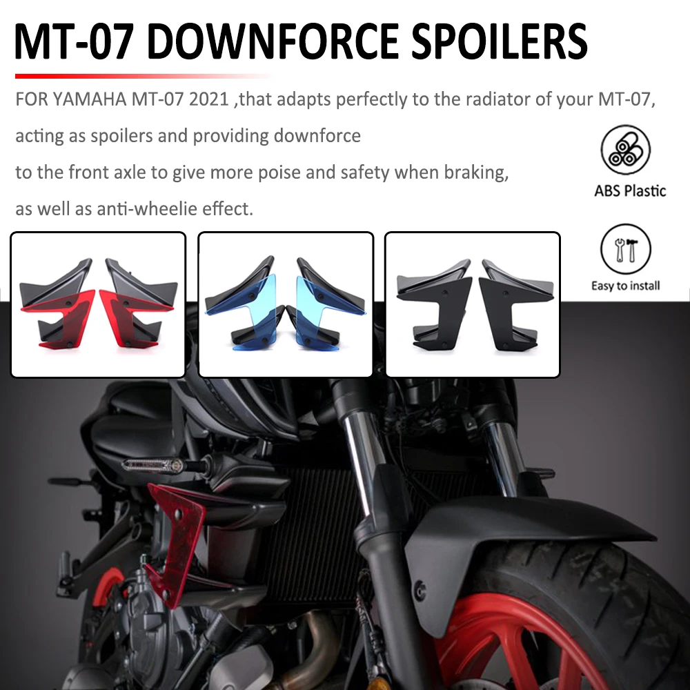 MT-07 2021 NEW Motorcycle Parts Side Downforce Naked Spoilers Fixed ...