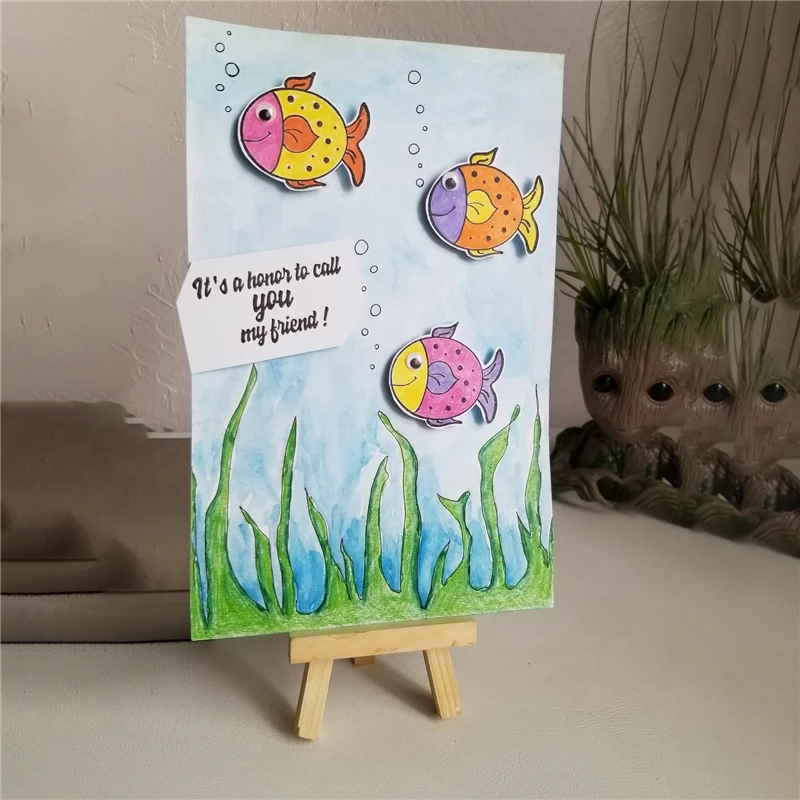 GJCrafts Animal Airport Fish Clear Stamps for Scrapbooking Fish Boat ...