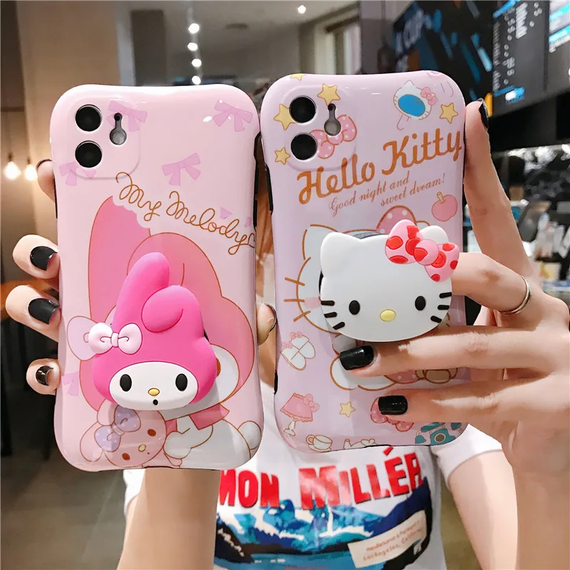 My Melody Kitty 3D Cartoon Grip Holder Phone Case For iPhone ...