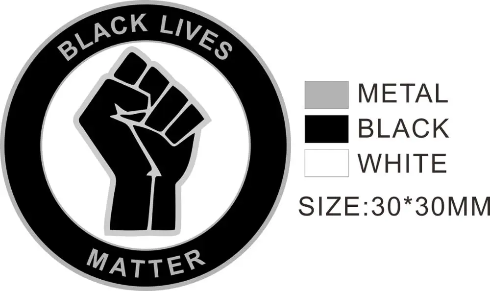 Customized Metal 30mm BLM Lapel Pin Black Lives Badge Fist Accessory ...