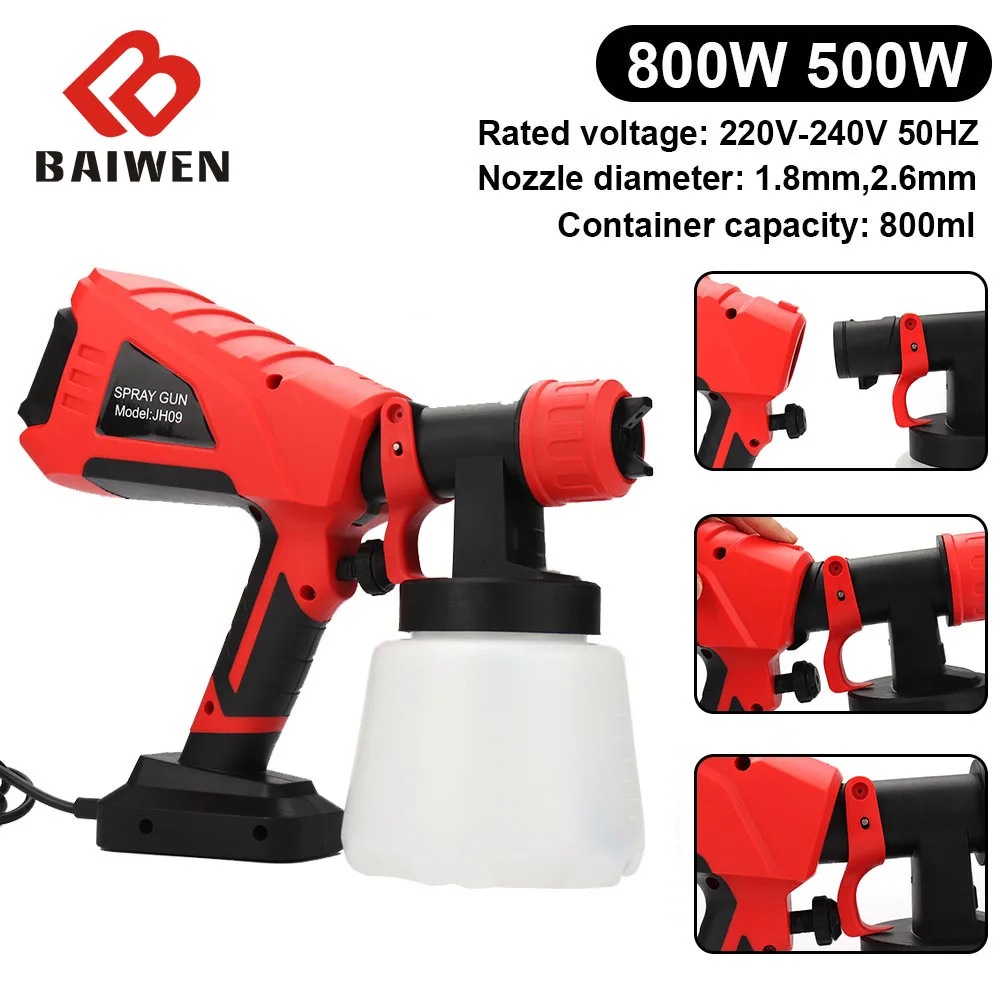 500W-800W-Spray-Gun-High-Power-Electric-Handheld-Paint-Sprayer-800ml ...