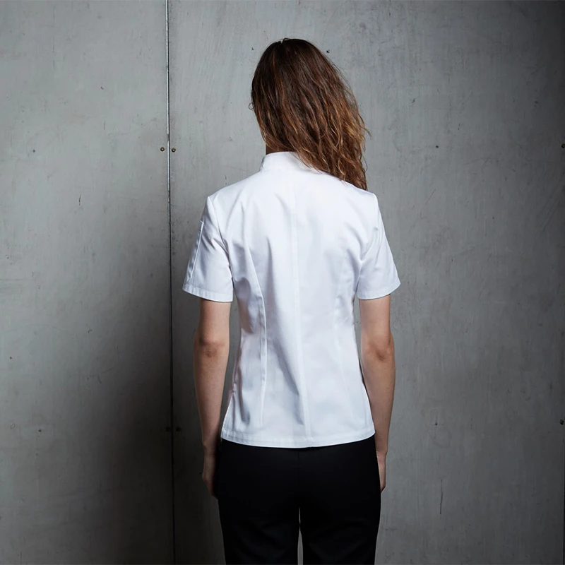Checkedout chef waitress uniform restaurant workwear white short sleeve ...