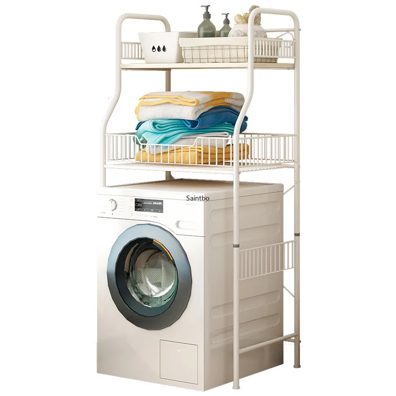 Washing machine shelf landing toilet drum above the balcony laundry ...