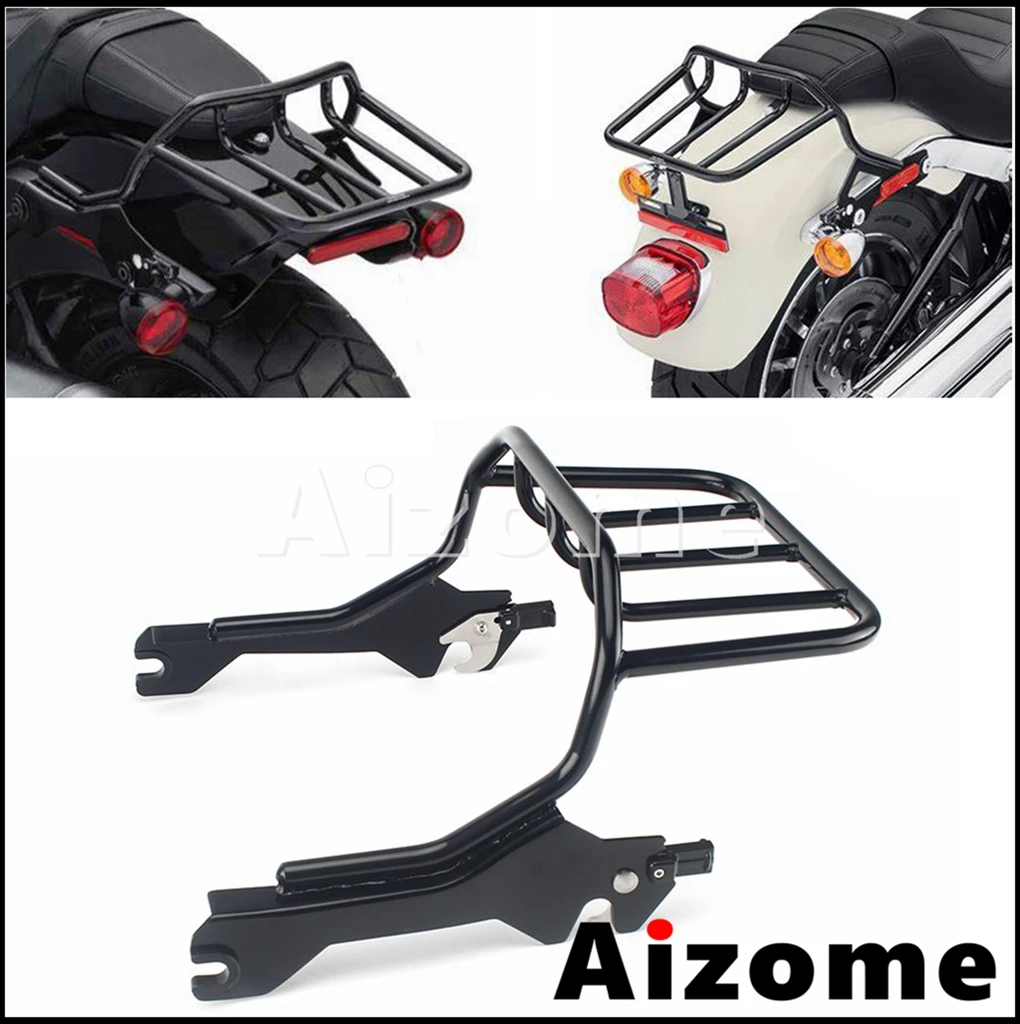 Motorcycle-Steel-Rear-Support-Shelf-Luggage-Carrier-Rack-For-Harley-Fat ...