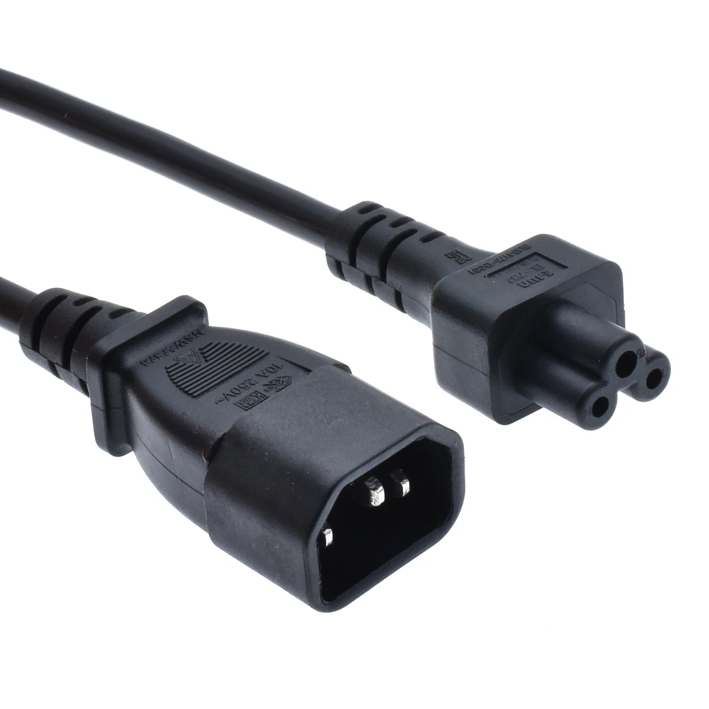 IEC 320 C14 Male Plug to C5 Female Adapter Cable IEC 3 Pin Male to C5 ...
