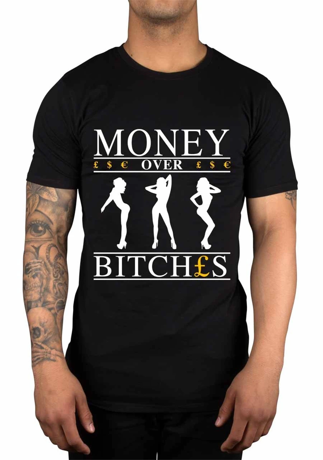 Money Over Bitches Graphic T Shirt Swag Retro Tumblr Novelty Funny Gift ...