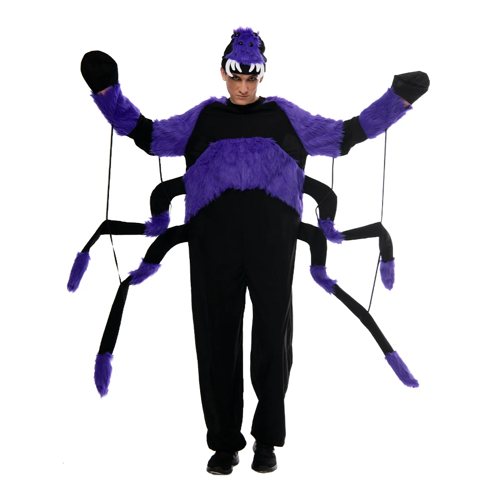 Snailify Adult Spider Costume Men Furry Spider Costume Halloween ...