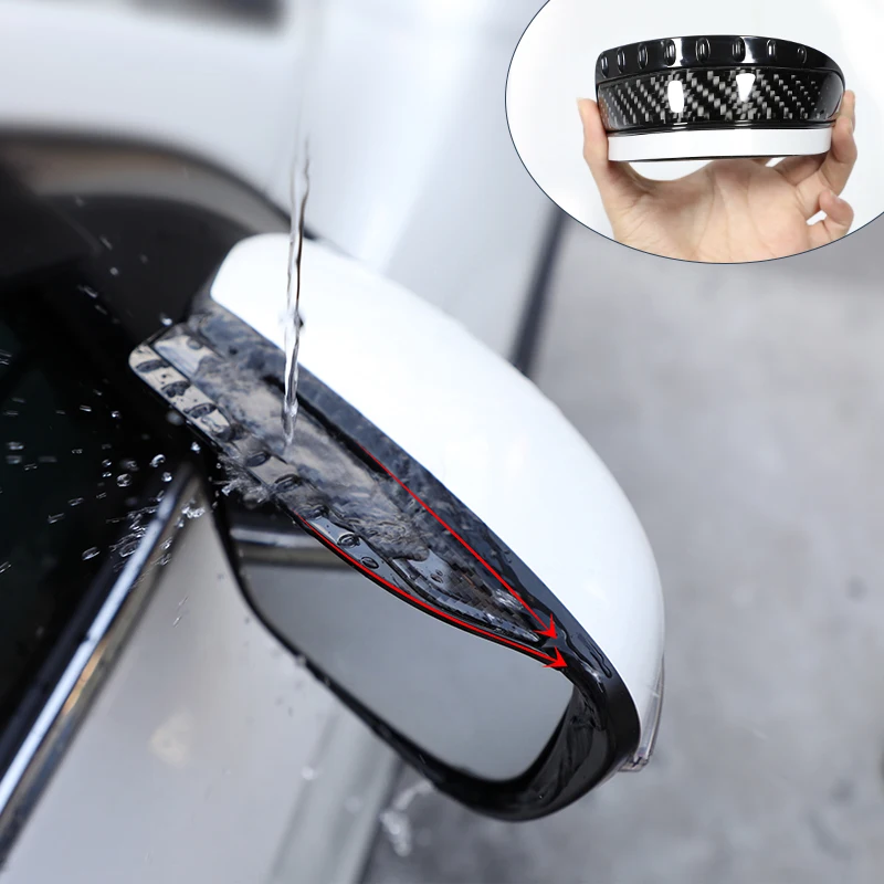 2PCS Car Rearview Mirror Eyebrow Rain Shield Snow Visor Shade Protector ...