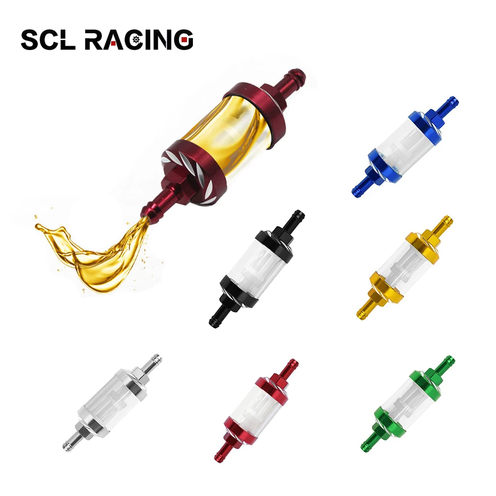 Alconstar Universal Motorcycle Inline Petrol Fuel Filter Pit Dirt Bike ...