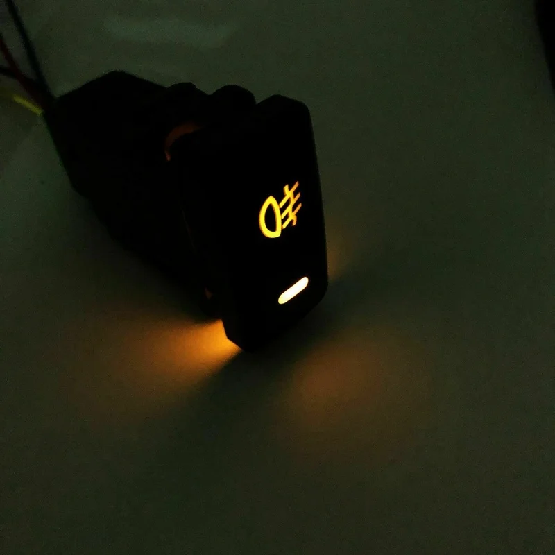 4-Pole 12V Push Button Switch with LED Background Indicator Lights for ...