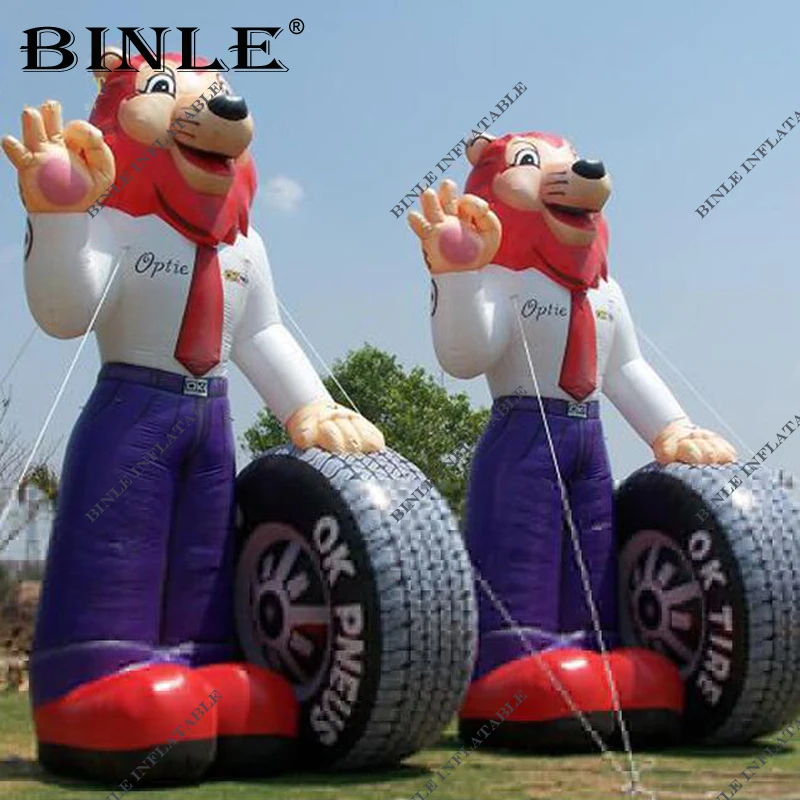 Hot sale giant inflatable tire fox,inflatable cartoon for tire ...