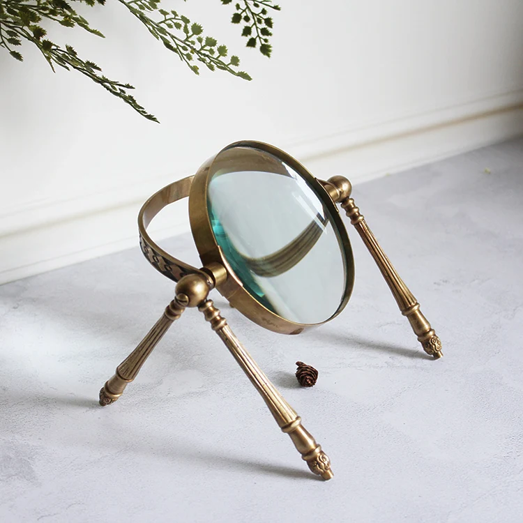 Antique Magnifying Glass On Stand