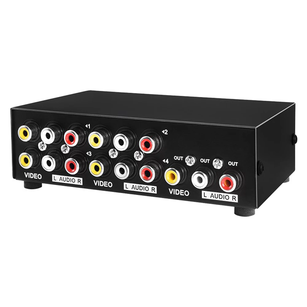 4-way Rca Switch Box Cvbs Composite Av Switch Box Av Selector Switch ...