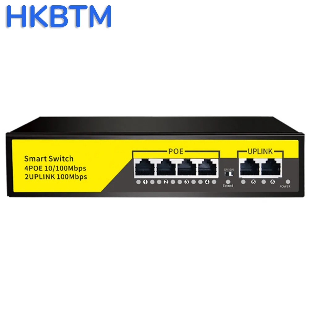 HKBTM-POE-switch-100Mbps-Ethernet-Network-Switch-4-Ports-PoE-Switcher ...