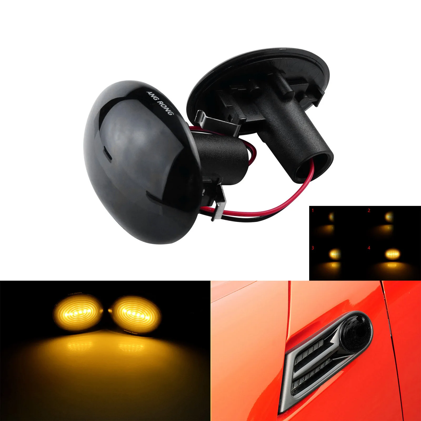 ANGRONG-2X-Amber-Dynamic-LED-Side-Marker-Indicator-Repeater-Signal ...