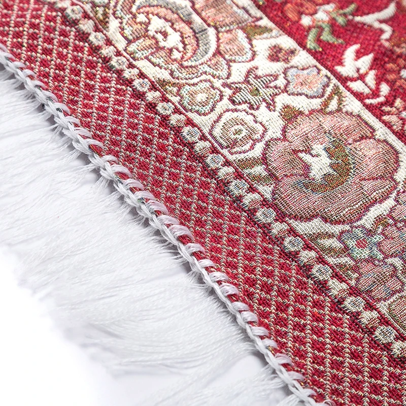 Red-Mosque-Pattern-Muslim-Prayer-Mat-Tassel-Floor-Carpet-Turkish ...
