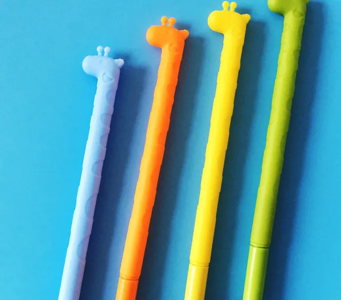 200pcs/Lot Kawaii Giraffe Gel Pen Cute black ink Signature Pen School ...