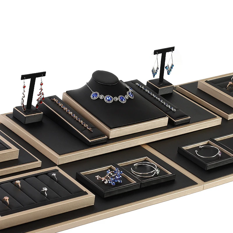 Bao show props PU rings necklaces earrings platinum jewelry jade ...