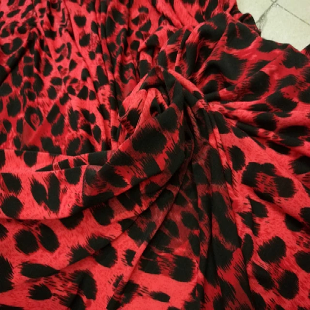 Red Leopard Print Fabric