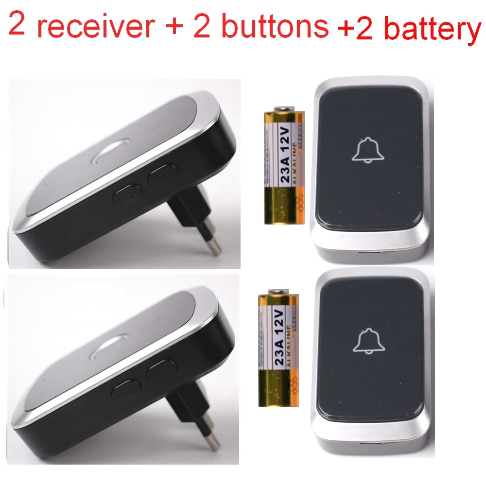 Waterproof Wireless Doorbell AC 100V-240V EU Plug Smart Remote control ...