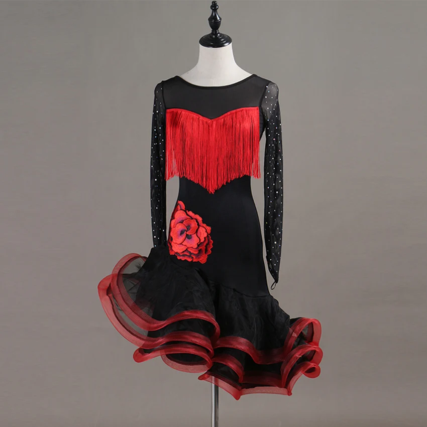 Latin Dance Dress Standard Waltz Tango Jazz Performance Outfits ...