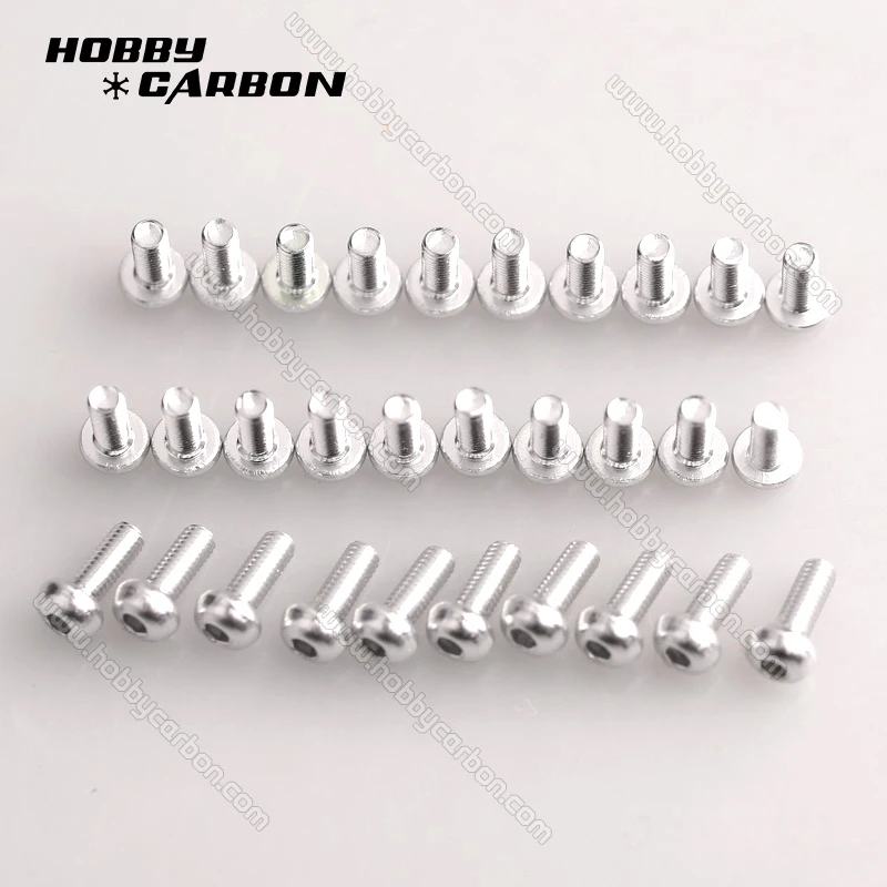 HOBBY CARBON 100pcs/bag 7075T 6 Aluminum button M3 bolts M3x8mm ...