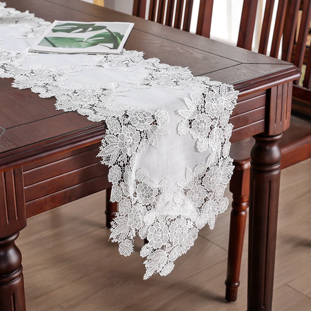 Cotton white lace tablecloth arshin lace Table Linens Linens etna.com.pe