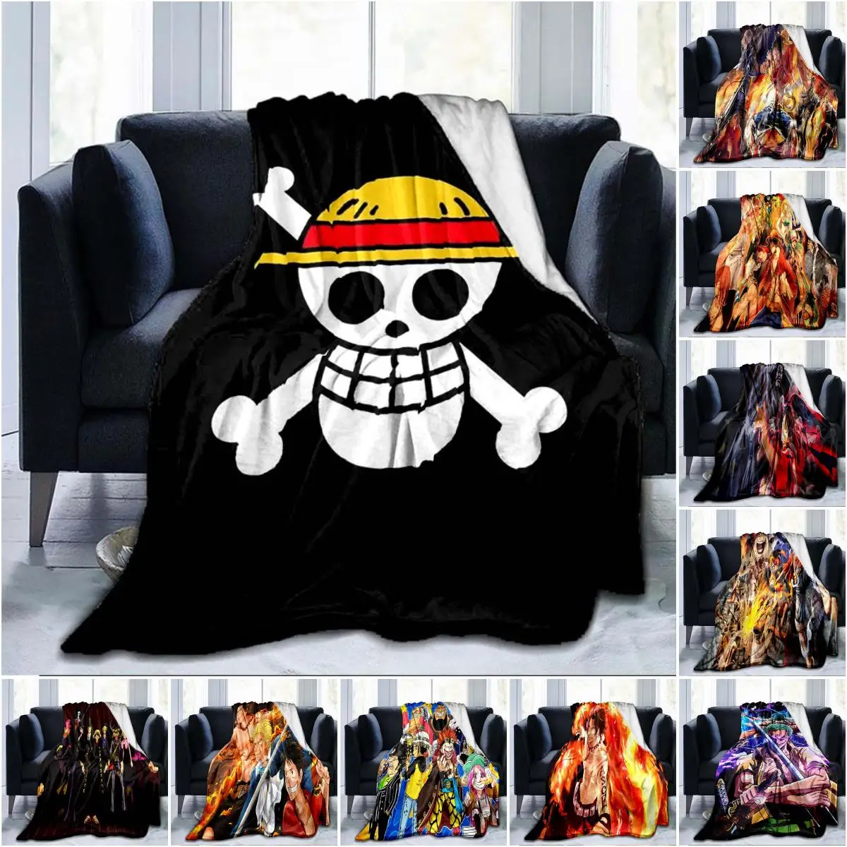 One Piece 3D Printed Flannel Blanket | One piece Merchandise | Up to 80 ...