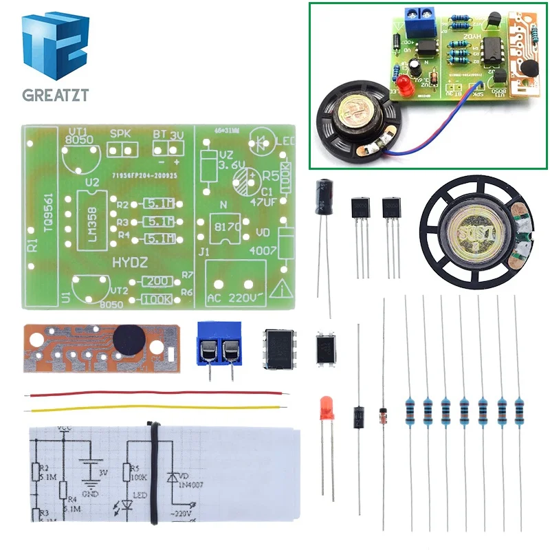Power Failure Sound And Light Alarm Kit Diy Electronic Production Parts ...