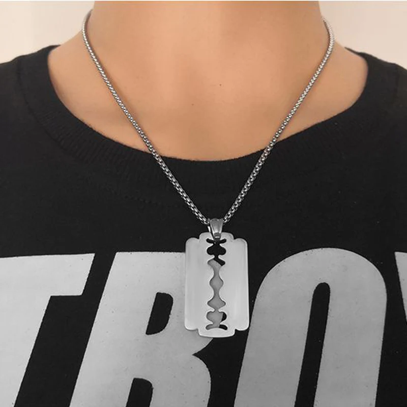 Razor Blade Heart Necklace