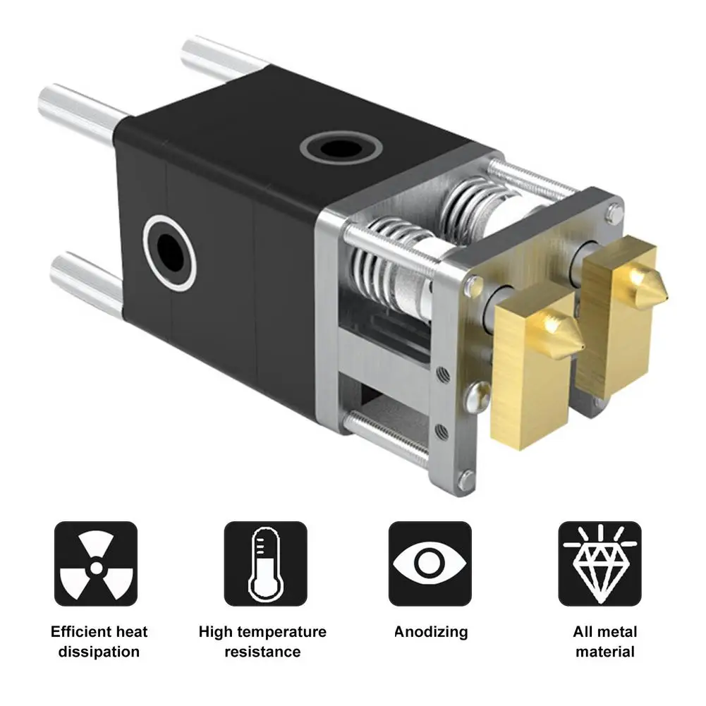 Diy 3d Printer Heaterblock Ultimaker 2 1.75mm Dual Heads Extruder Block ...