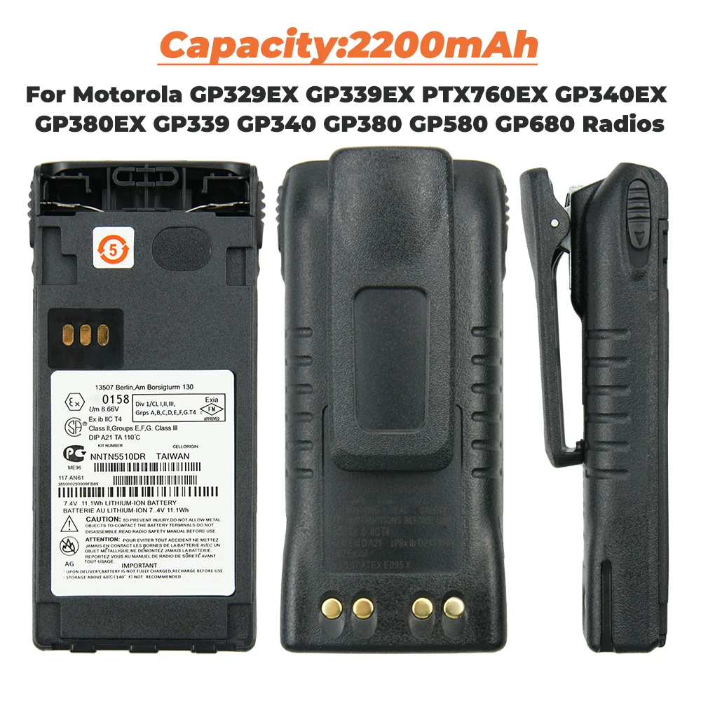 Внешний аккумулятор ATEX для Motorola GP329EX GP339EX PTX760EX GP340 ...