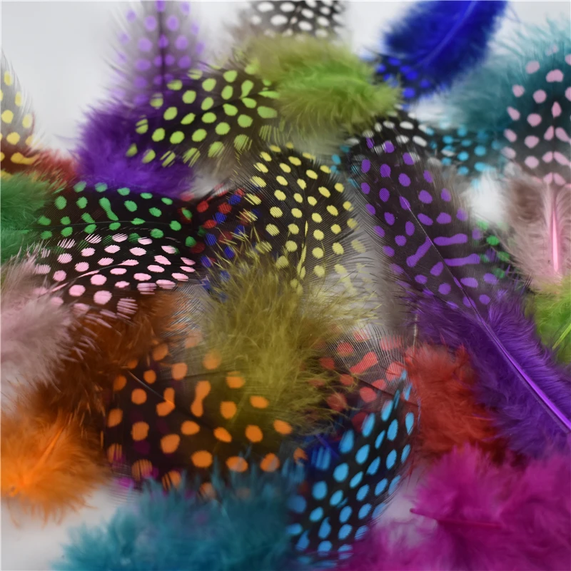 100Pcs/Lot Natural Dyed Guinea Fowl Feathers Pheasant Plumes for Crafts ...
