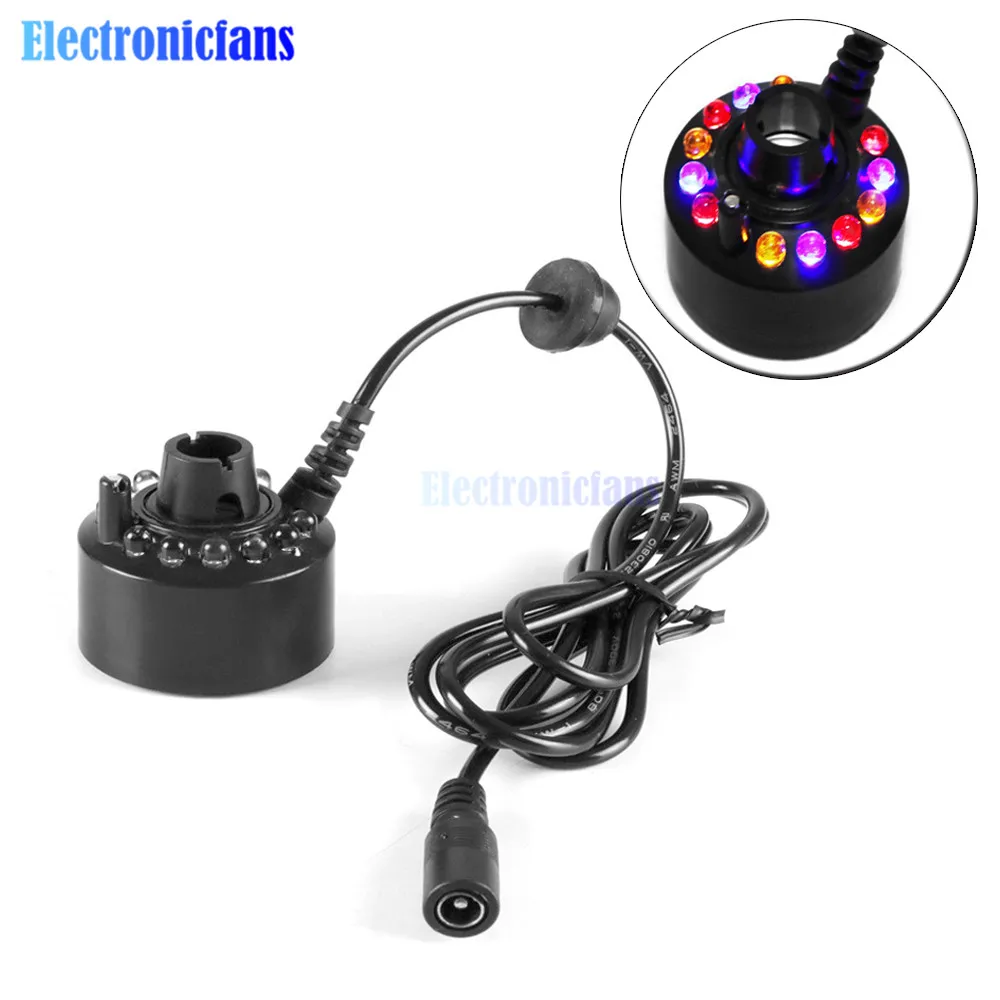 12 LED Colorful Super Ultrasonic Mist Maker Fogger Fog Water Fountain ...