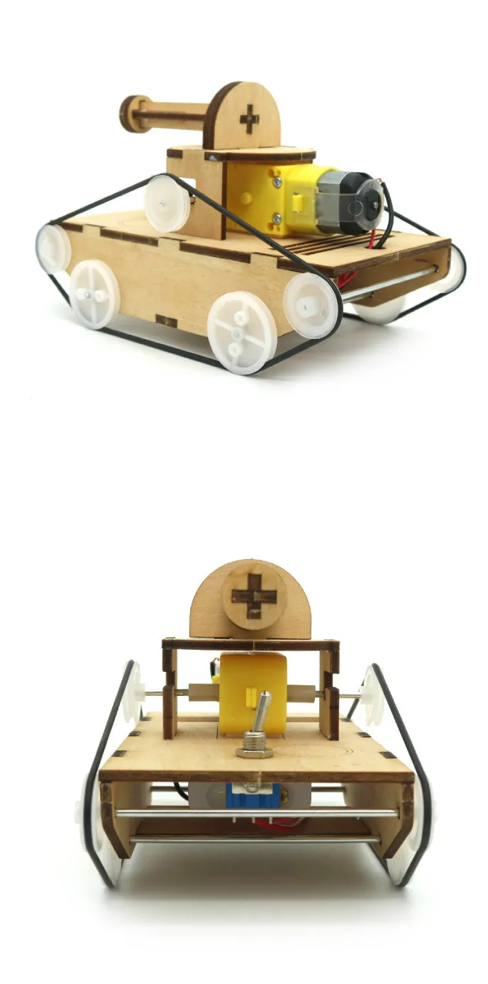 Electric Powered Tank Puzzle Assembly Model DIY Kit Of MDF – RoboticsDNA