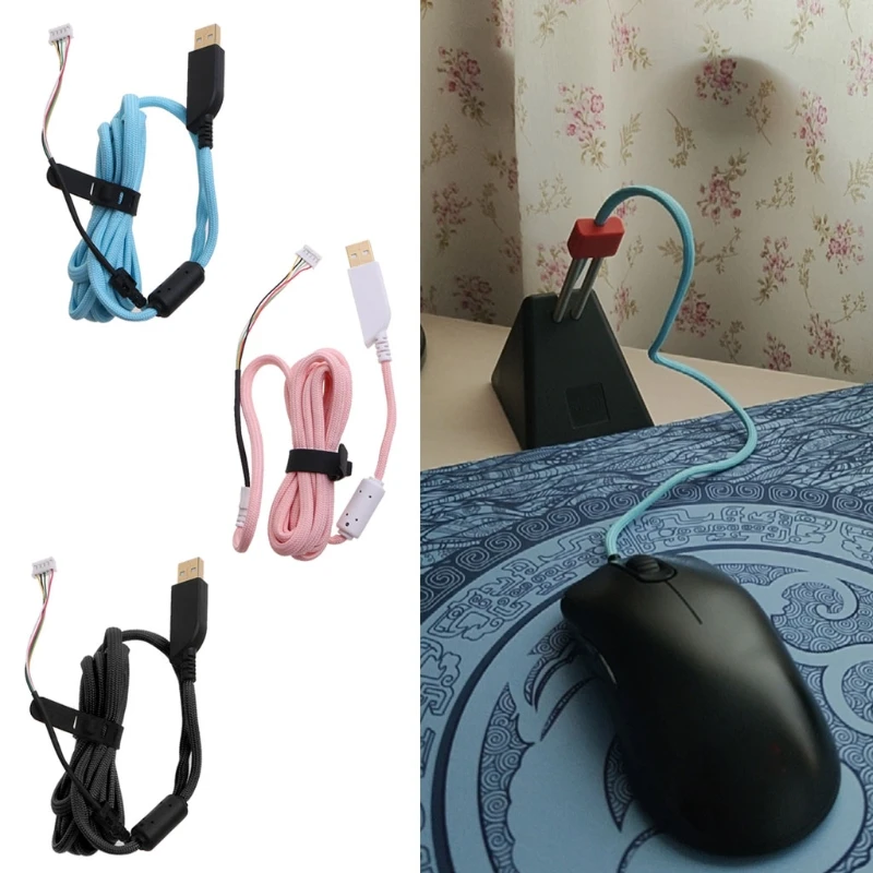 DIY-Umbrella-Rope-Mouse-Cables-210cm-Soft-Mouse-Line-Replacement-Mouse ...