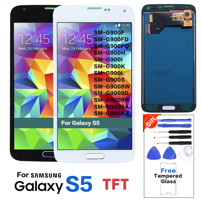 TFT LCD Screen For Samsung Galaxy S5 SM G900 G900 i9600 G900R G900F ...