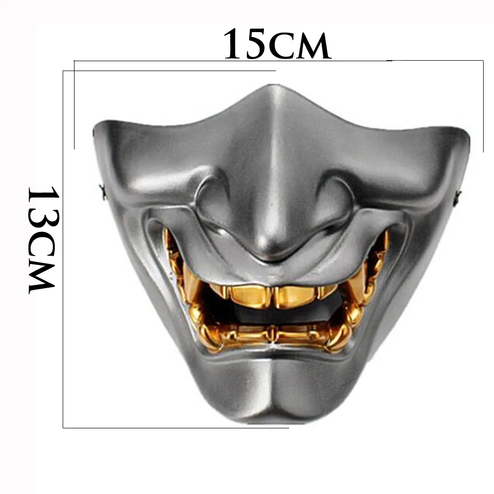 Airsoft Oni Evil Demon Kabuki Samurai Hannya Half Face Cosplay Mask ...