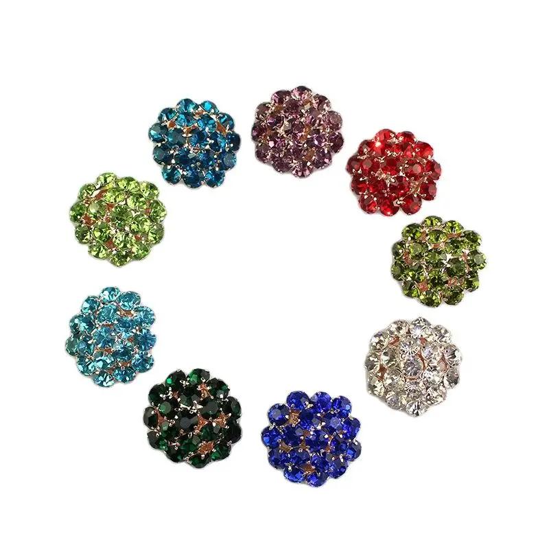 5PCS 26mm color crystal clothing button rhinestone button hemisphere ...