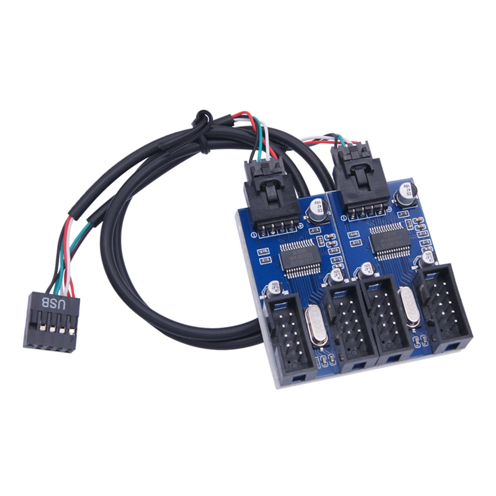 Motherboard 9Pin USB Header 9 Pin Connector Port Splitter 1 to 2/4 ...