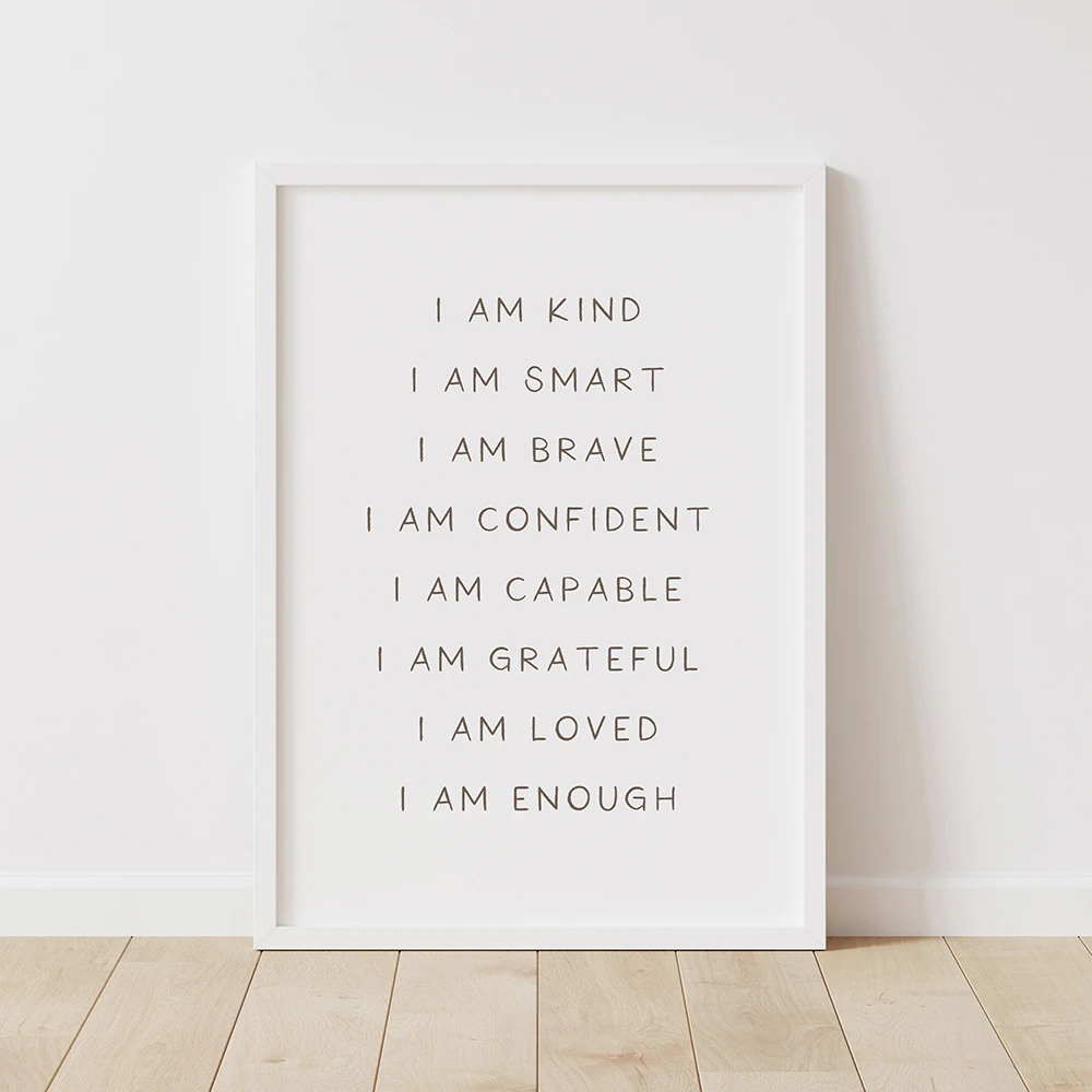 I-am-Kind-Smart-Loved-Inspirational-Quote-Art-Print-and-Poster-Nursery ...