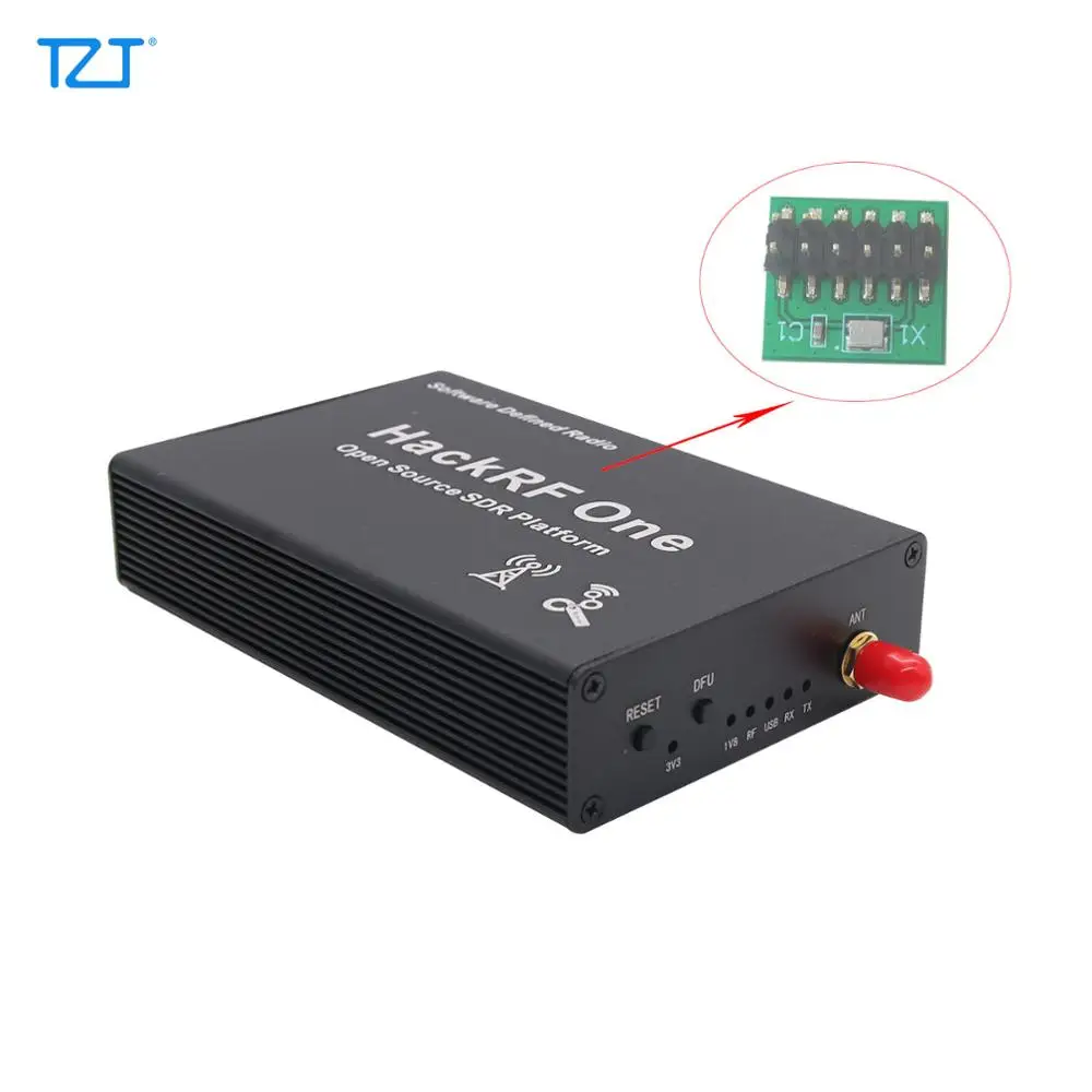 Tzt 1mhz-6ghz Hackrf One Sdr Open Source Board + Aluminum Alloy Shell+high Precision Crystal ...