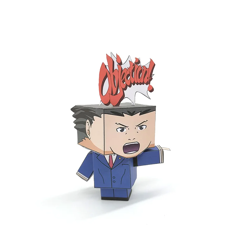 No-glue Gyakuten Saiban Phoenix Wright Cute Mini 3D Paper Model ...