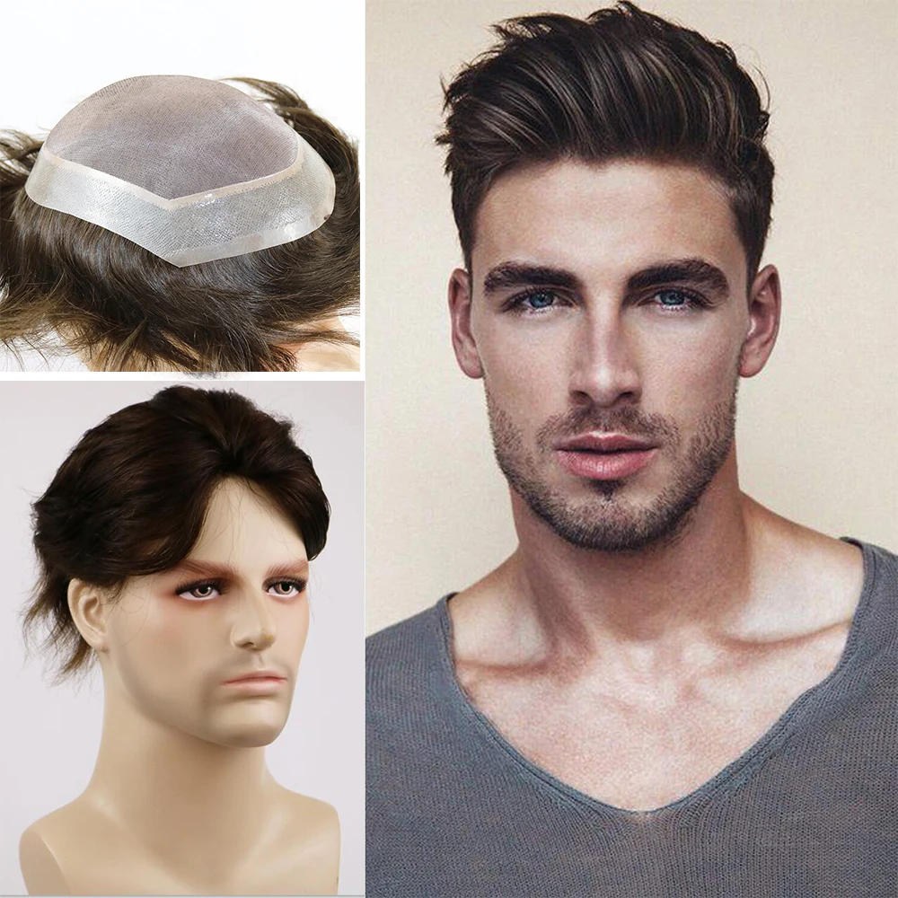 인간의 머리카락 교체 시스템 주위에 npu와 인간의 머리카락 Toupee 모노 자료 남자를위한 스트레이트 헤어 조각|부분 가발 ...