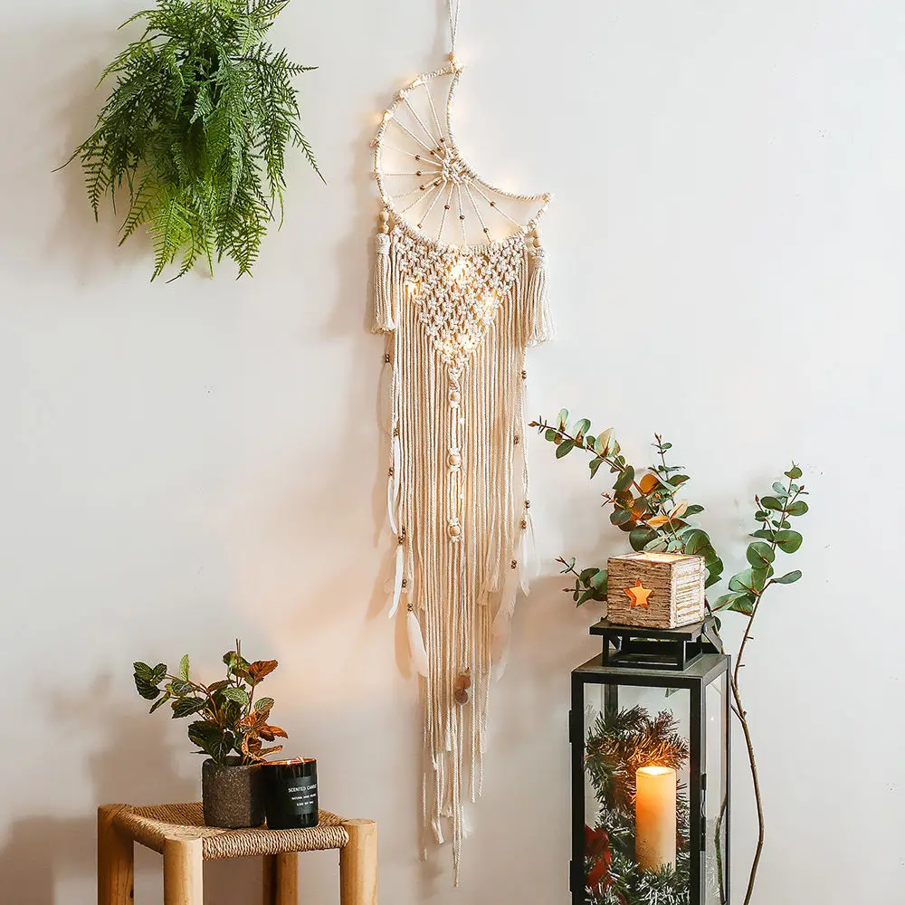 Moon-Macrame-Tapestry-Macrame-Wall-Hanging-Bohemian-Aesthetic-Room ...