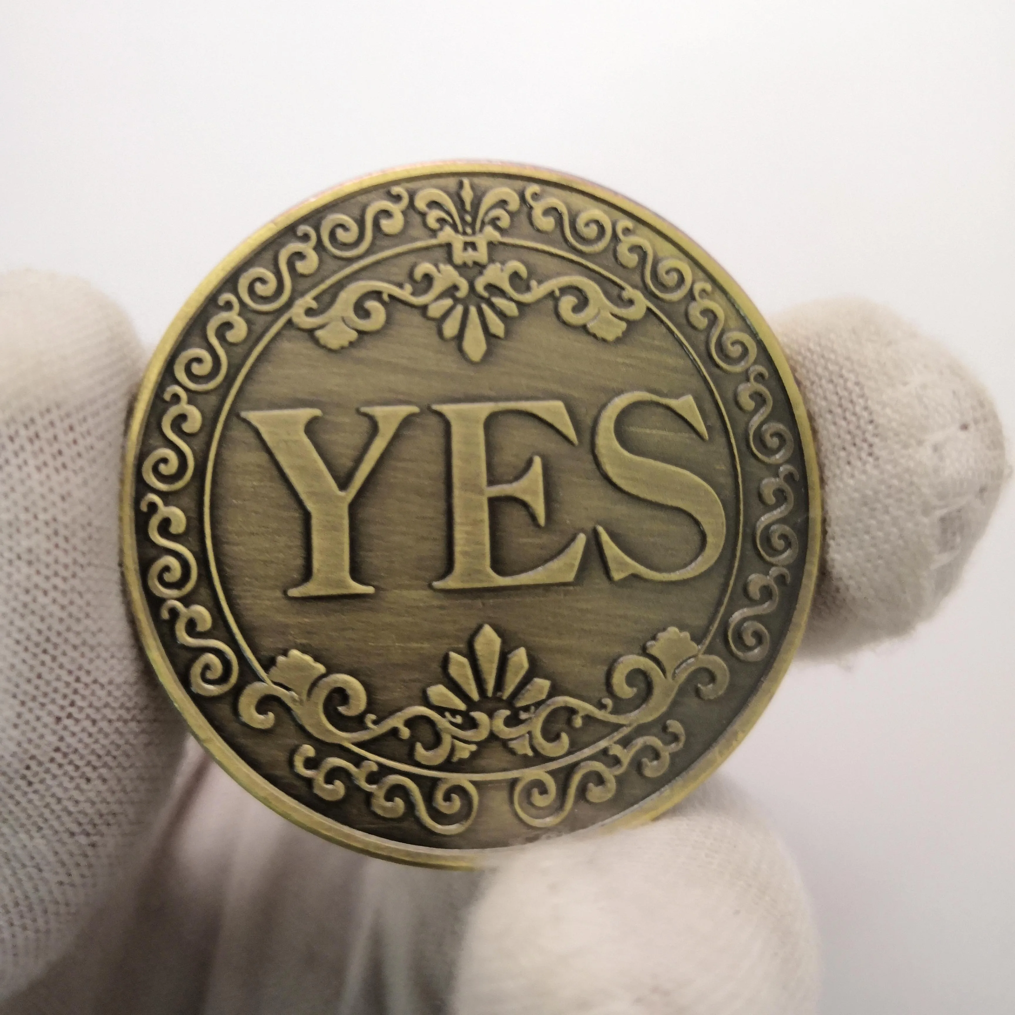 Yes No Letter Commemorative Coin Badge Double sided Embossed Plated yes-no-letter-commemorative-coin-badge-double-sided-embossed-plated