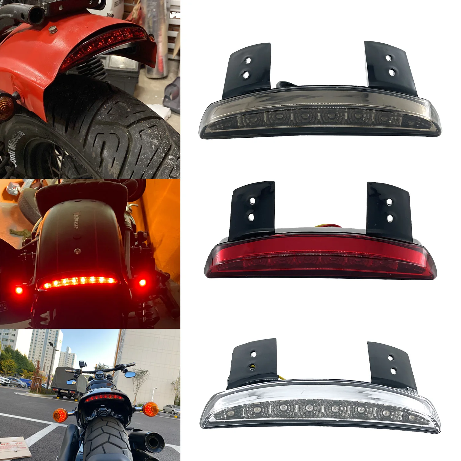 Motorcycle-Rear-Chopped-Fender-Edge-Red-LED-Brake-Tail-Light-For-Harley ...