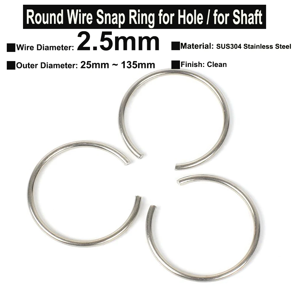 10Pcs-Wire-Diameter-2-5mm-SUS304-Stainless-Steel-Round-Wire-Snap-Rings ...