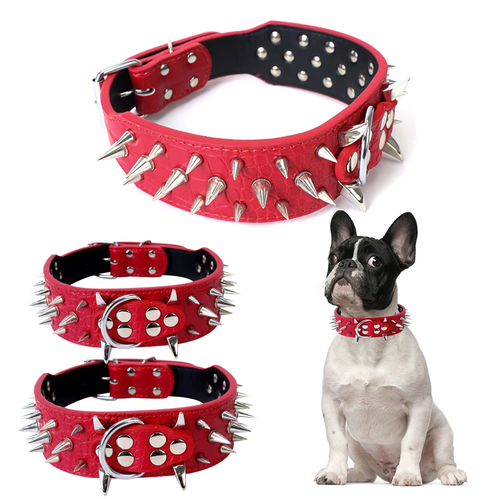 Studded-Dog-Collars-Adjustable-Pets-Supplies-Dog-Accessories-Anti-Bite ...